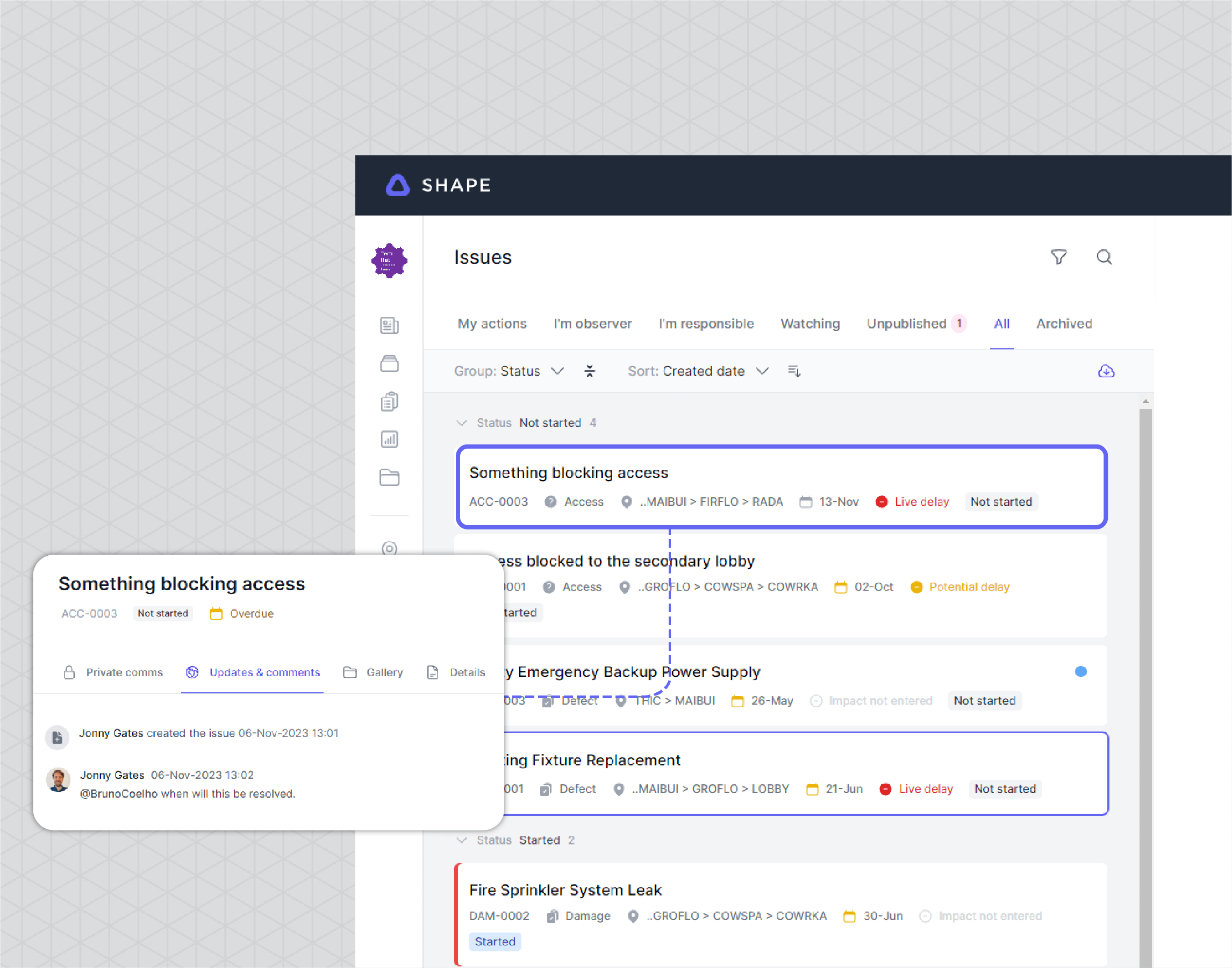 Construction Issue Tracking App | Shape
